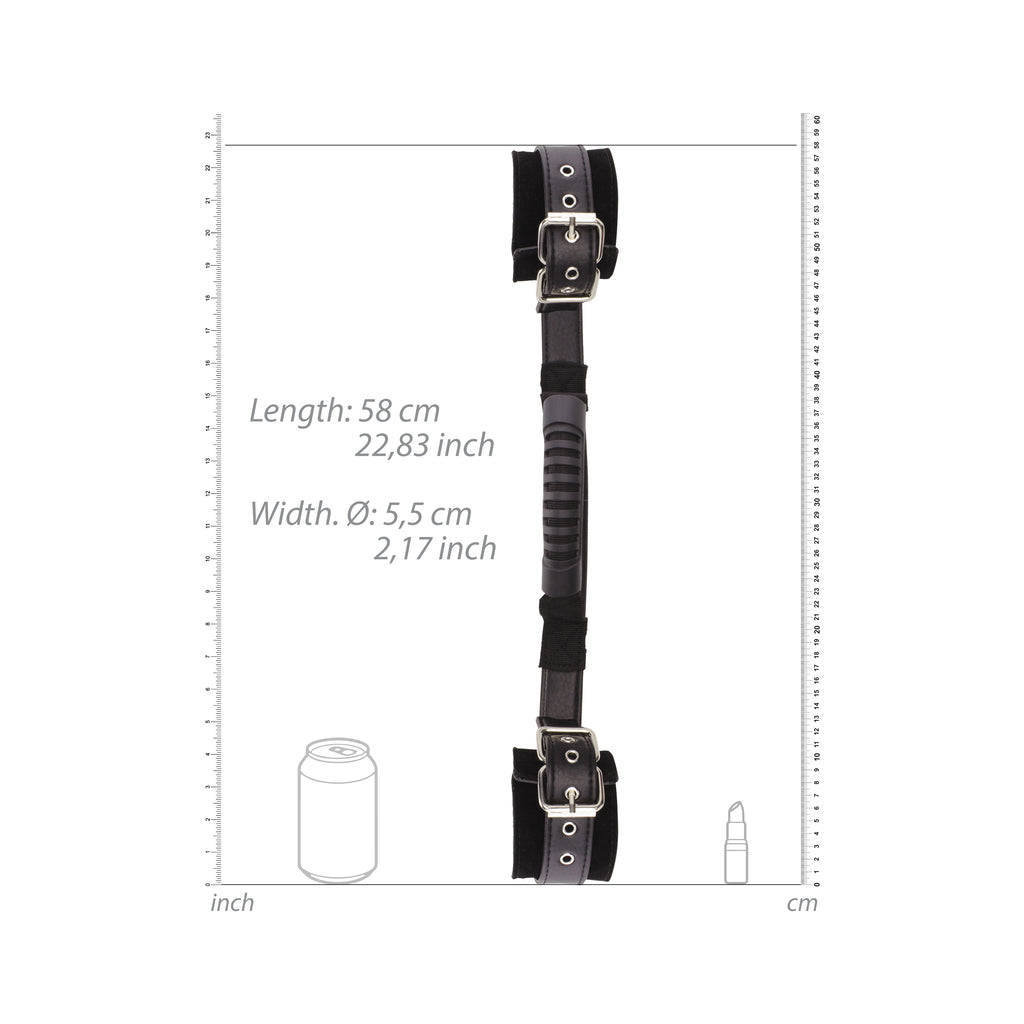 Bonded Leather Hand Cuffs With Handle - With Adjustable Straps – The ...